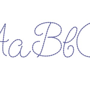 Classic Script Hand Stitch Effect FONT Machine Embroidery Designs Small ...