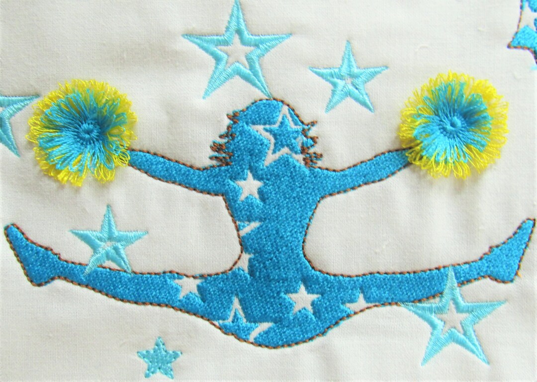 Cheerleader Fringed - Embroidery Design, INSTANT DOWNLOAD for Hoops 4x4 ...