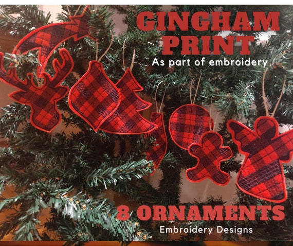 Tartan Plaid Gingham Christmas Ornaments Decoration Christmas | Etsy