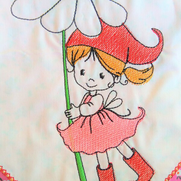 Redwork Flower - Etsy