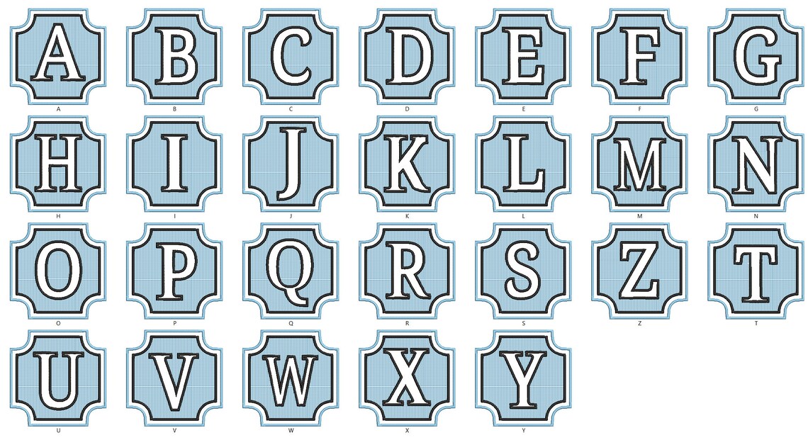 Embossed Terry Towel Monogram A-Z Classic Frame and Letters - Etsy