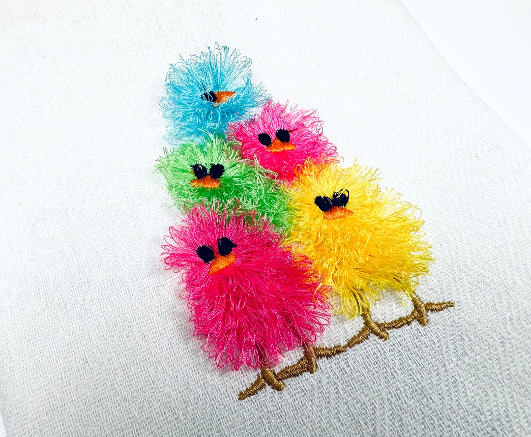 Little Chick Stack Machine Embroidery Designs Fringed Fluffy Chicks ...