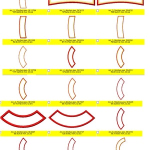 Arc Shape for Rocker - Machine Embroidery Applique Designs for Hoop 4x4 ...