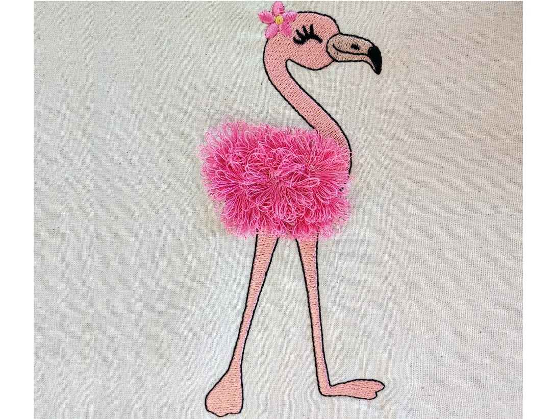Flamingo Fluffy in the Hoop Fringed Fringe ITH Project Awesome Machine ...