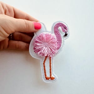 Fringed Fluffy Flamingo Key Fob Snap Tab and Eyelet Design in the Hoop ...