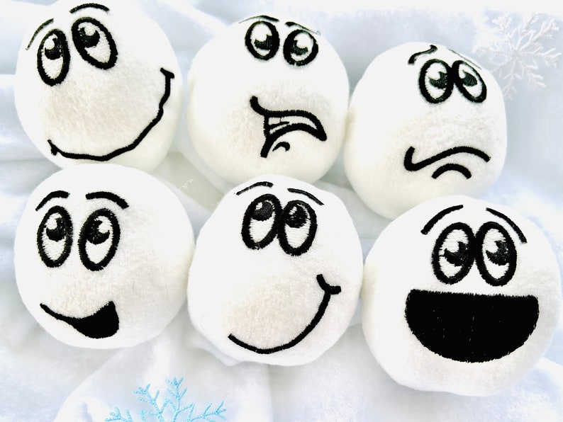 Snowball for Playing Snow Fight SET of 6 ITH in the Hoop Machine ...