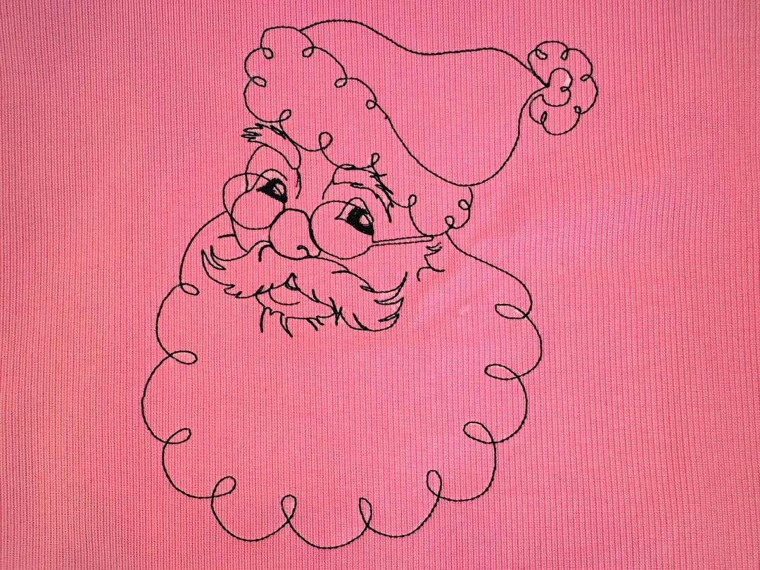 Quick Light Stitch Santa Claus Outline Machine Embroidery Design ...