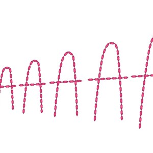 Hand Stitch Effect FONT Machine Embroidery Designs in Assorted Sizes Alphabet Letters and ...