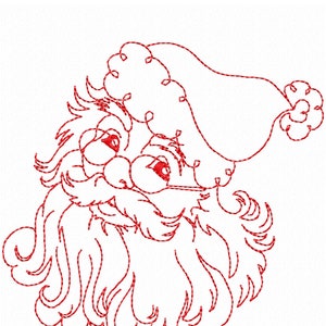 Quick Light Stitch Santa Claus Outline Machine Embroidery Design ...