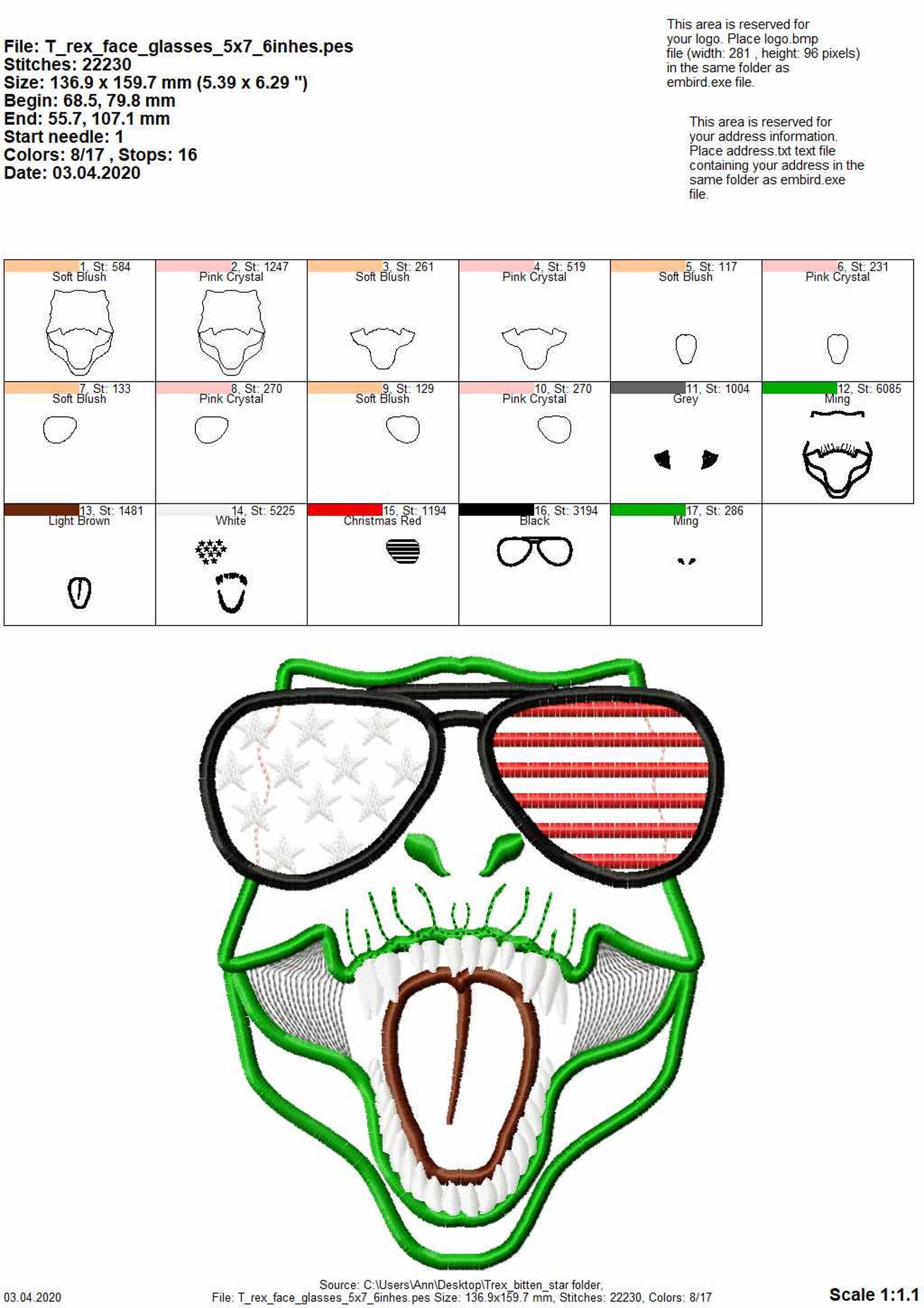 T-rex Dinosaur Face Aviator Glasses 4th of July Patriotic | Etsy