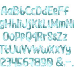 Decorative Embroidery Font Set DIY Names Dots Checks Waves Chess ...