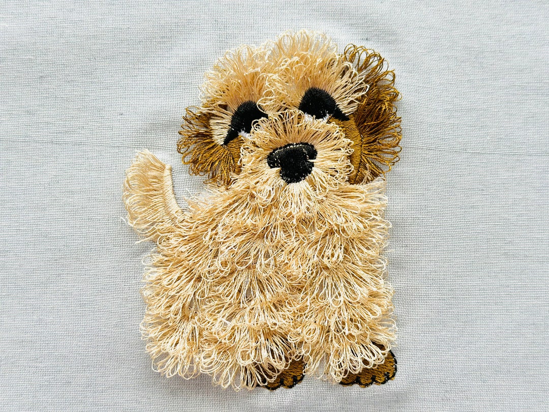 Cockapoo Fringe Dog Fluffy Chenille Puppy Machine Embroidery Designs ...