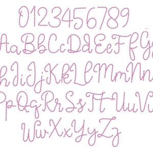 Hand Stitch Effect FONT Seed Bean Stitch Script Alphabet Letters and ...