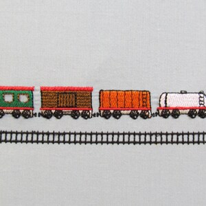 Train With Various Wagons MINI Machine Embroidery Designs Fill Stitch ...