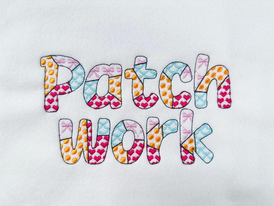 Patchwork FONT Summer Patterned and Outline Alphabet Monogram Letters ...