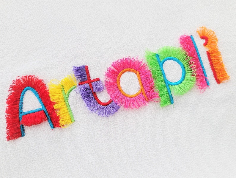 Cute Fluffy Fringed Side Font Alphabet Machine Embroidery Designs ...
