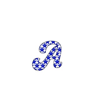 Patriotic Stars and Stripes Cursive Font SET of 2 Types Machine ...