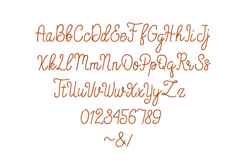 Handwritten Rope Stitch FONT Sandy Machine Embroidery Designs Sizes 1.3 ...