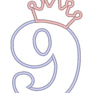 Cute Little Princess Birthday Crown Numbers , Machine Embroidery ...
