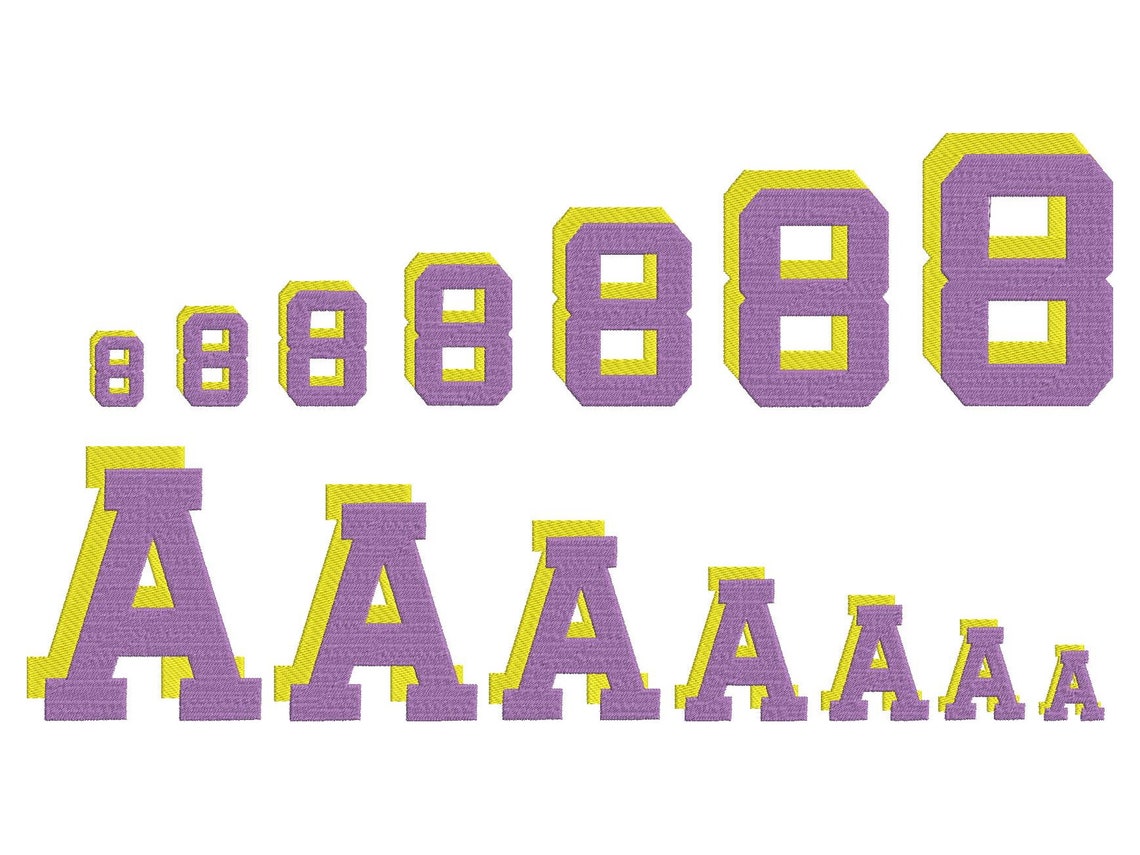 Block Type Shadow Font Fill Stitch Machine Embroidery Designs - Etsy