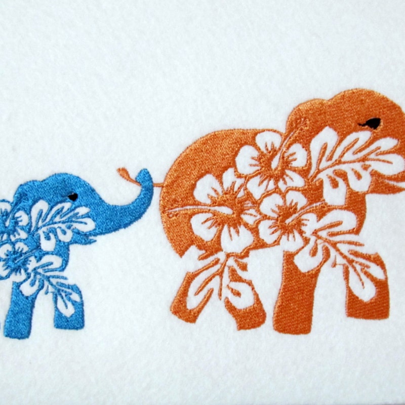Elephant Machine Embroidery - Etsy