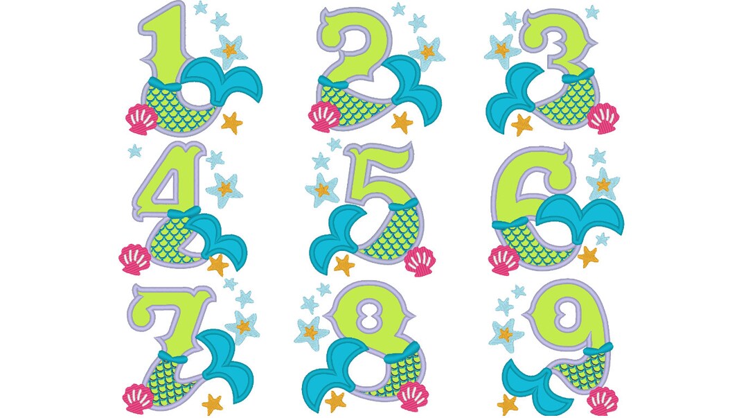Mermaid Tail Birthday Number, Mermaid Numbers Birthday Outfit, Mermaid ...