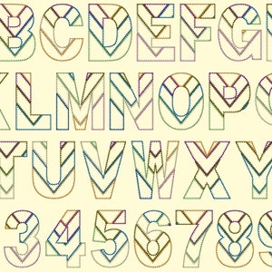 Diagonal Bias Patchwork Rag Edges Applique Font Alphabet and Numbers ...