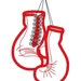 Boxing Gloves - Machine Embroidery Applique Design - for Hoop 4x4, 5x7 ...