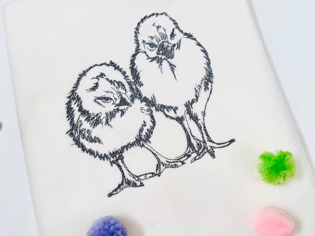 Easter Chick Drawing Silhouette Fluffy Chicks Line Art Sketch - Etsy