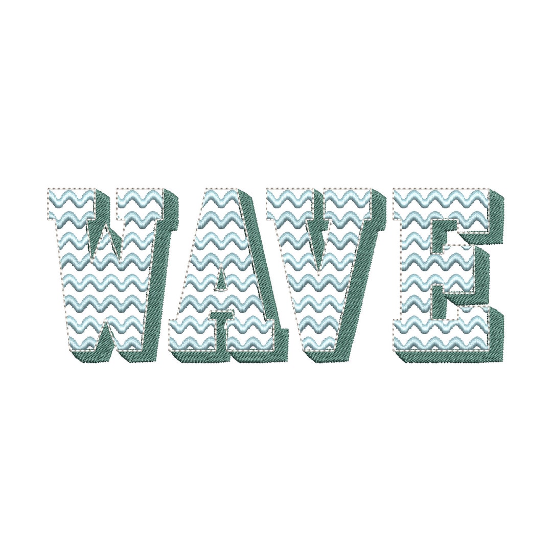 Wavy Waves Patterned Font 3 Three Colors Shadow Alphabet Letters and ...