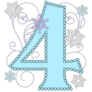 Frozen Swirls Birthday Numbers Whole Set From 1 up to 9 With Wide Pearl ...