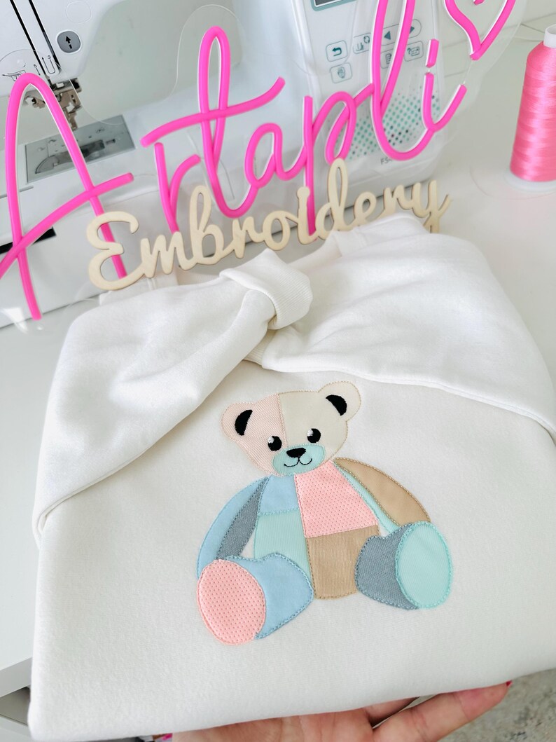 Cute Little Patchwork Teddy Bear Applique Machine Embroidery Designs ...