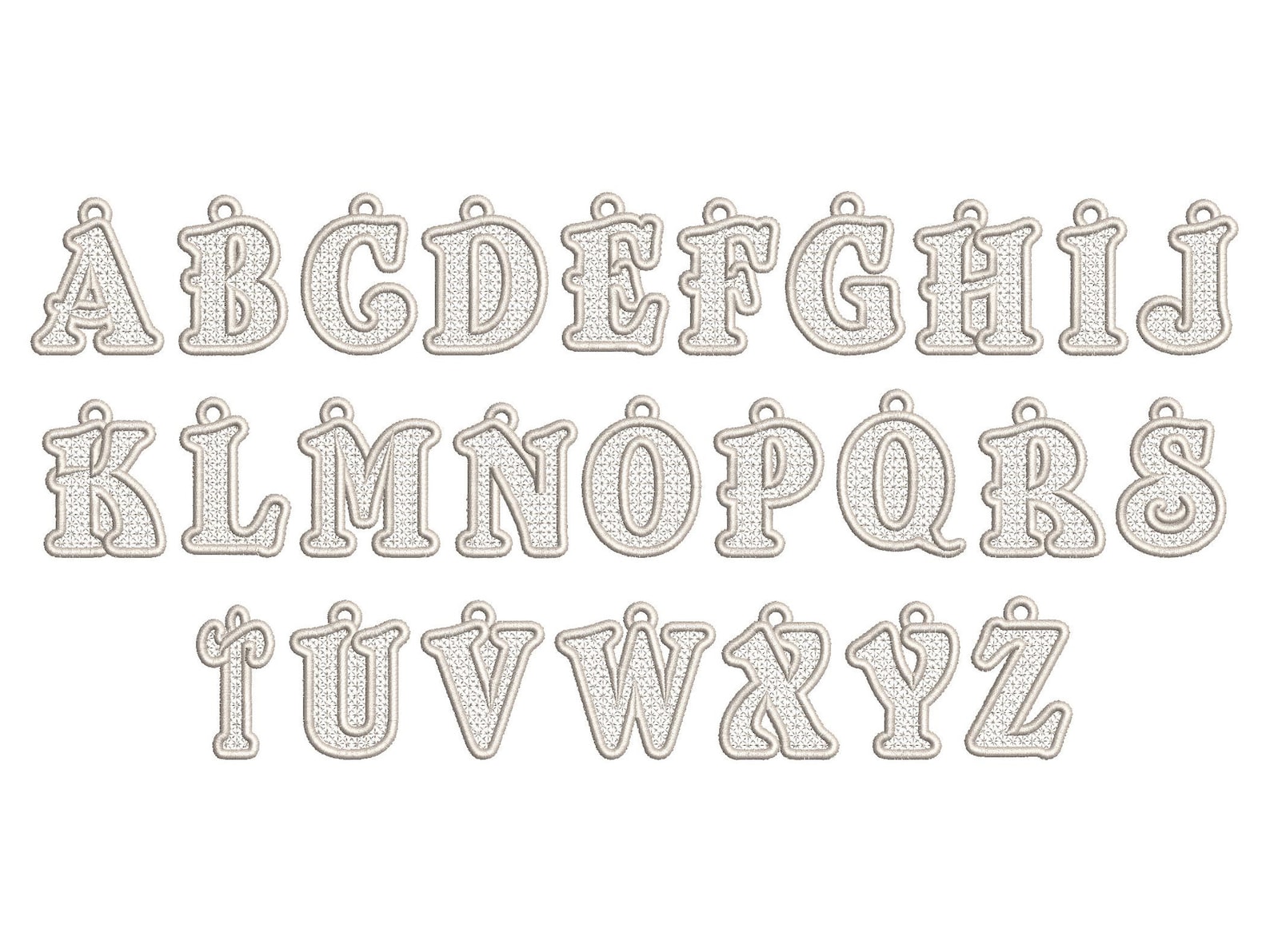 Lace Font FSL Free Standing Lace Hanging Monogram Initial - Etsy