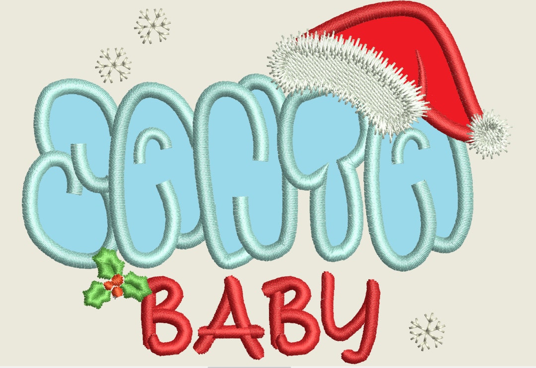 Christmas Santa Baby Cute Applique Machine Embroidery Design ...