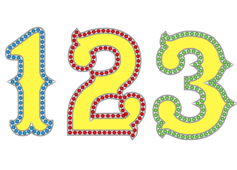 Circus Laterns Wide Satin Stitch Birtday Clown Numbers - Etsy