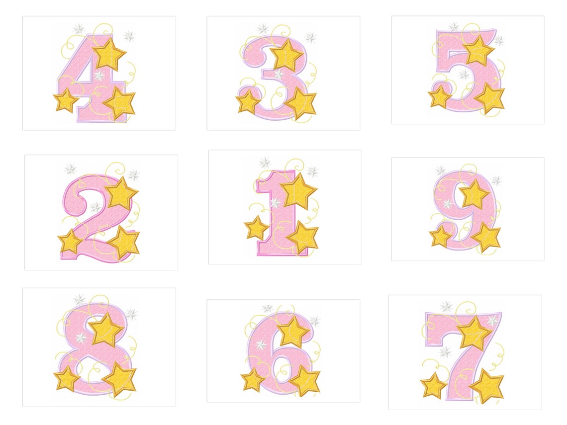 Twinkle Twinkle Sparkling Swirly Stars Birthday Numbers - Etsy