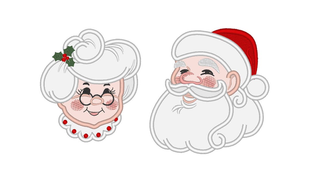 Mr. and Mrs. Claus Appliques Set: Home & Kitchen. Clause Circle Designs ...
