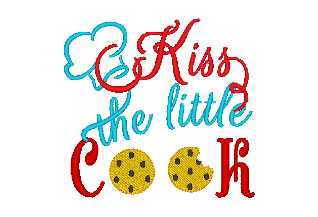 Kiss the Little Cook Kids Apron Kitchen Awesome Quote Lettering in ...