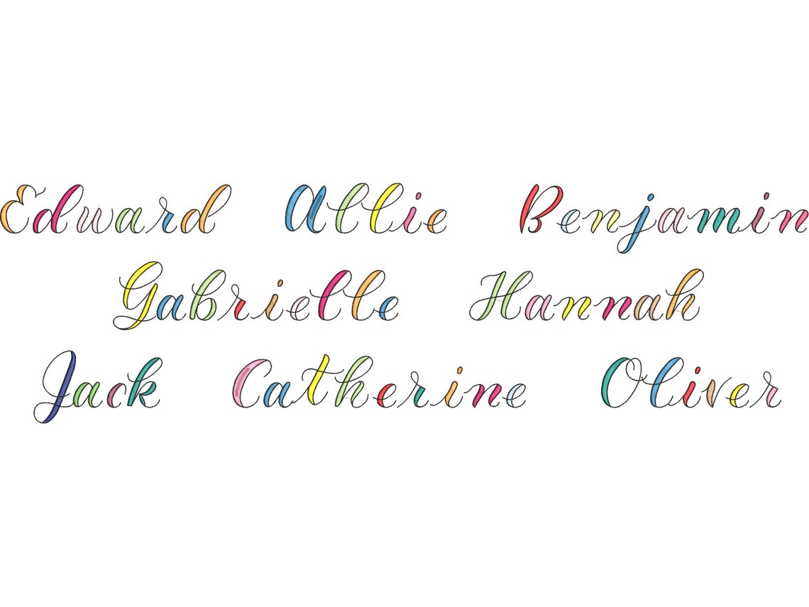 Quick Colorful Brush FONT Machine Embroidery Designs in | Etsy