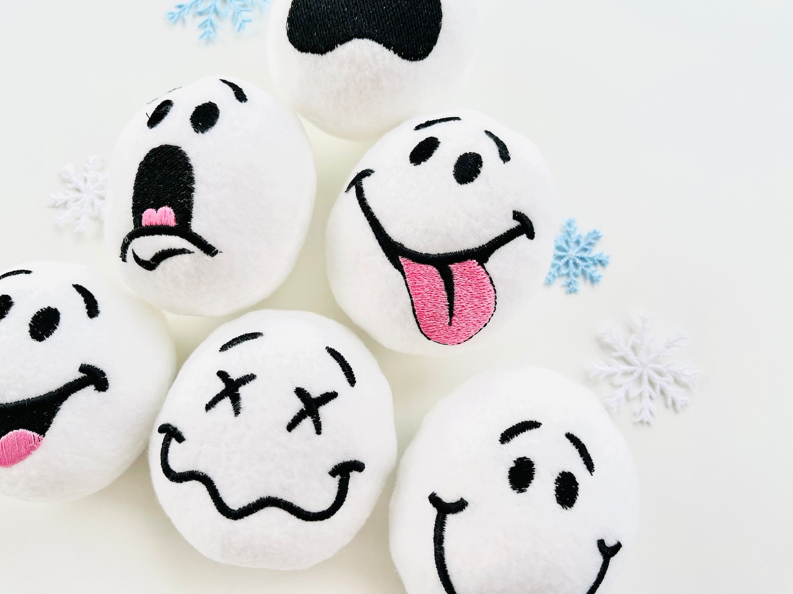 Set of 6 Snowball for Playing Snow Fight ITH in the Hoop Machine ...