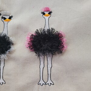 Fringed Fluffy Chenille Ostrich Bird Machine Embroidery Designs in ...