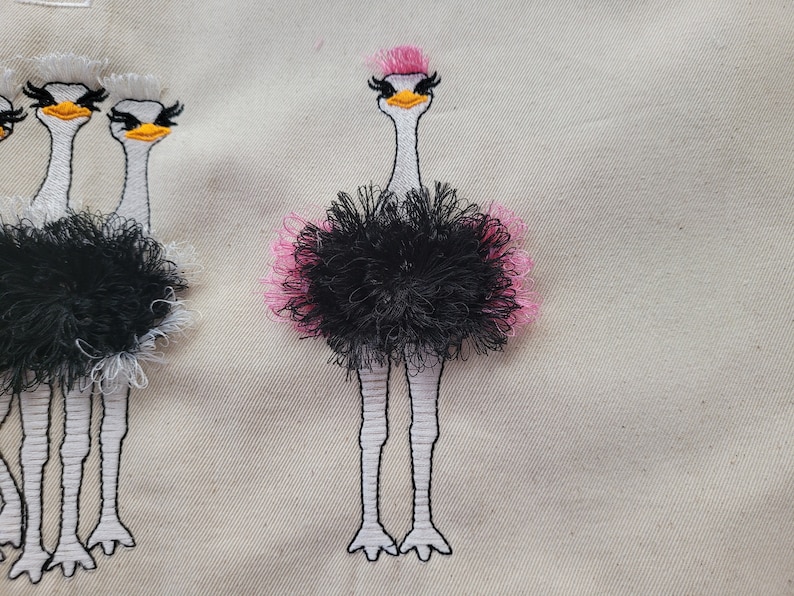Fringed Fluffy Chenille Ostrich Bird Machine Embroidery Designs in ...