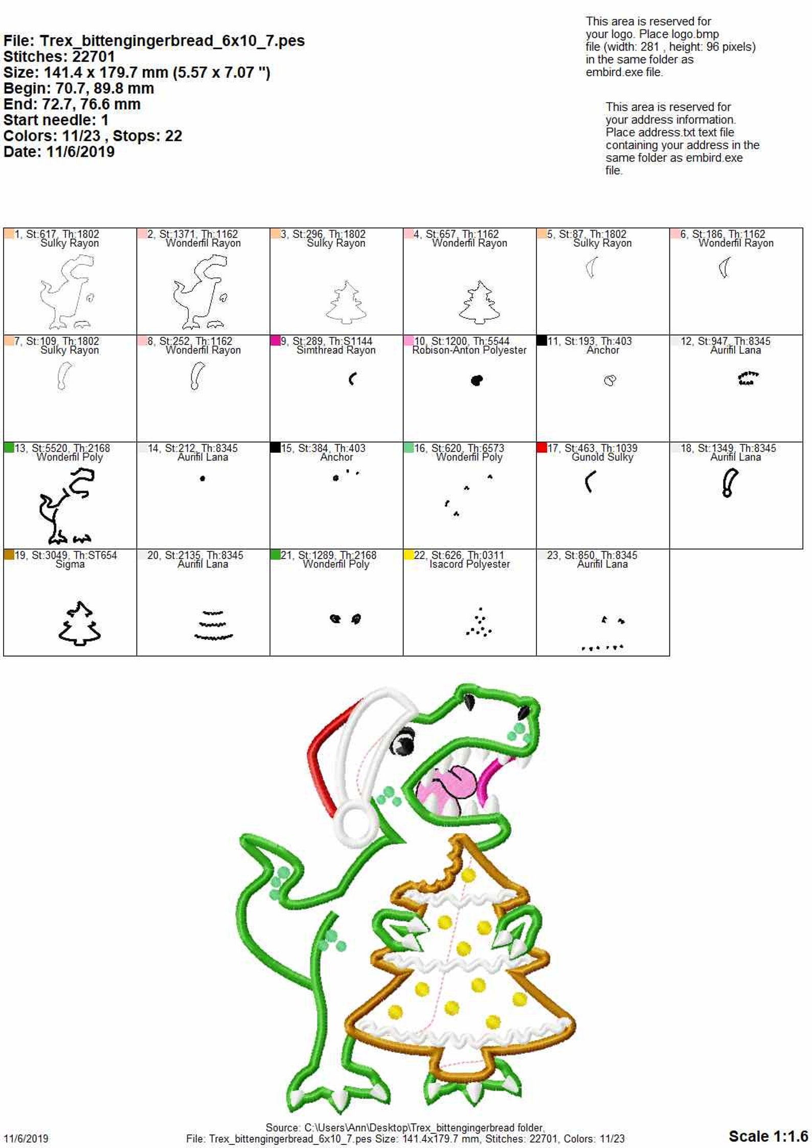 Bitten Christmas Tree Gingerbread and T-rex Christmas Dinosaur | Etsy
