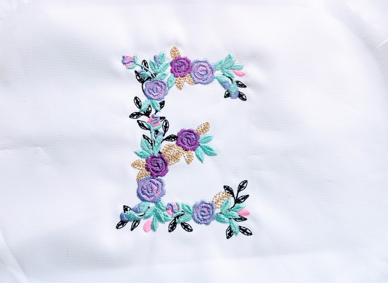 Delicate Roses Floral Letter E Garden Flag Monogram Flowers Flower ...