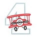 Airplane Birthday Number FOUR 4 Applique Machine Embroidery Designs ...