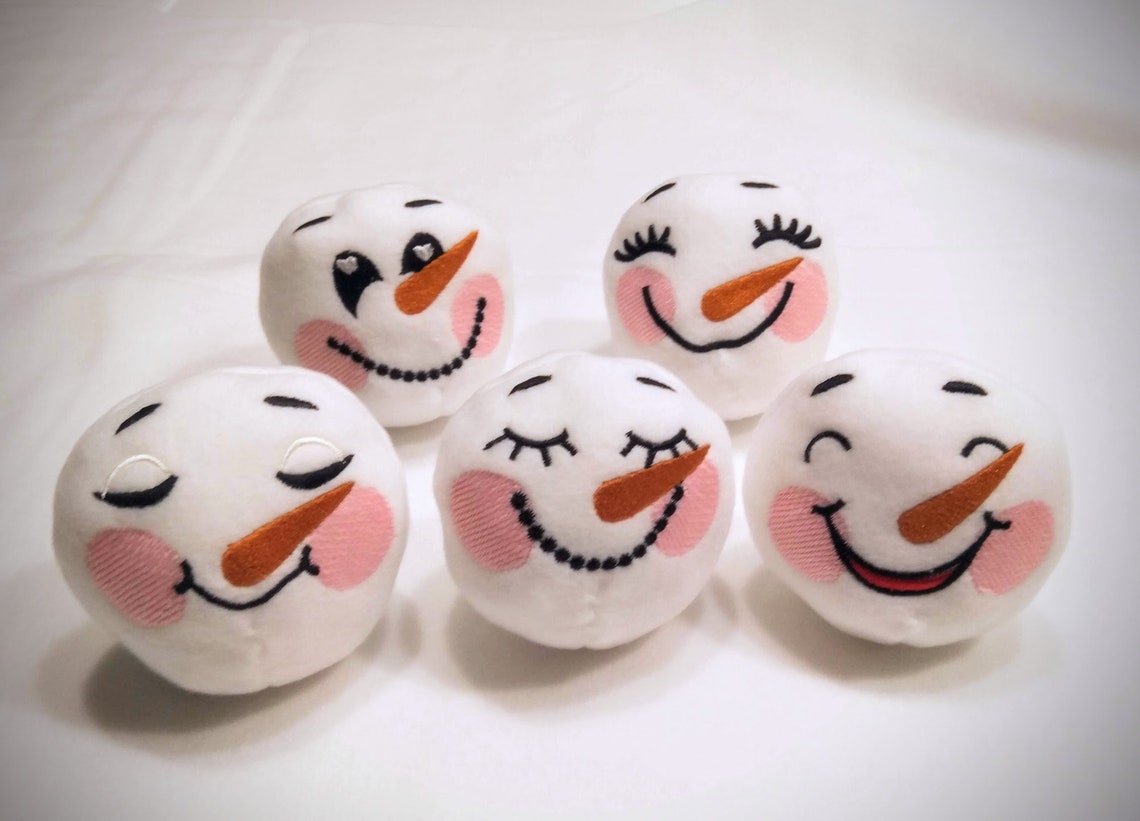 Snowman Face Snowball for Playing in Snow Fight ITH Embroidery, in the ...