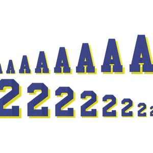 Varsity Collegiate Block Type Shadow Font Fill Stitch Machine ...
