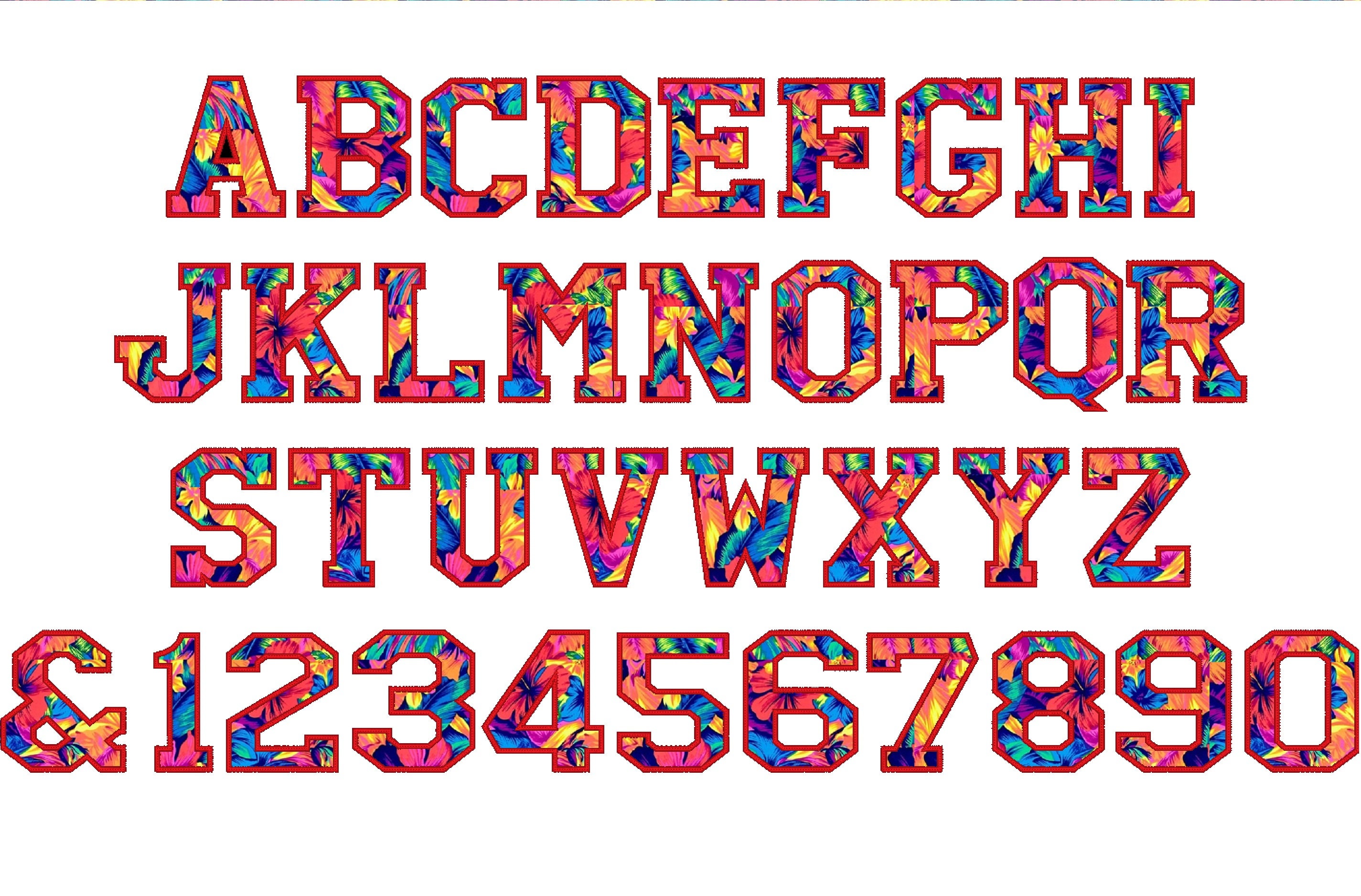 Varsity Collegiate Athletic Block Type Font Machine Embroidery Designs