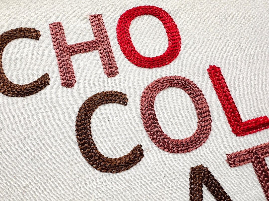 Mini Chain Font Hand Stitch Effect Chain Block Font Machine Embroidery ...