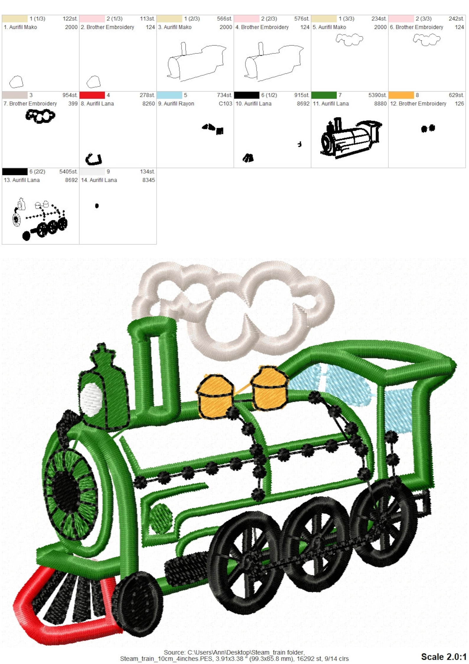 Real Steam Train Locomotive Applique Machine Embroidery Designs for ...